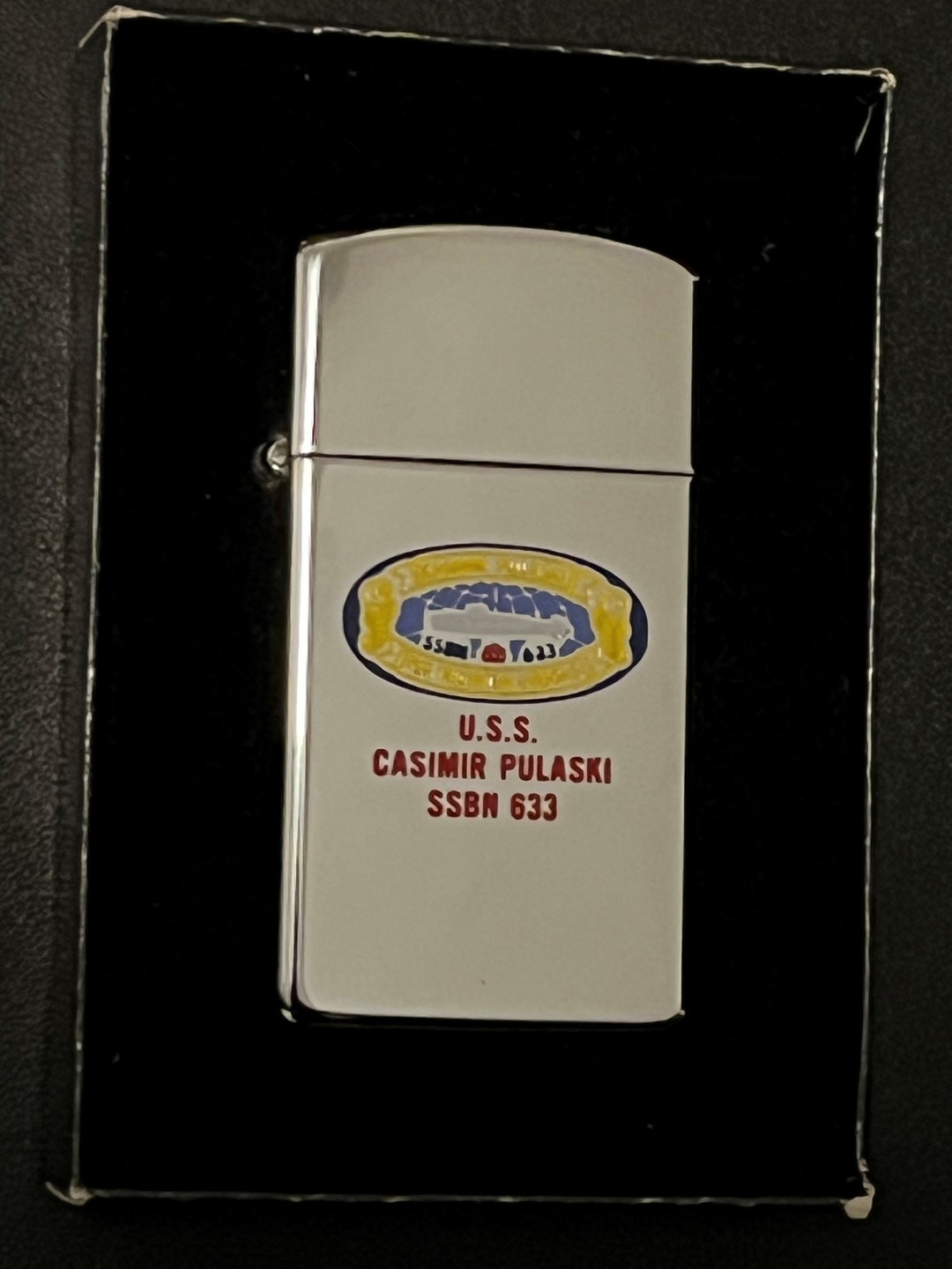 NOS USS Casimir Pulaski Submarine SSBN 633 Zippo Slim Lighter new 1983 ...