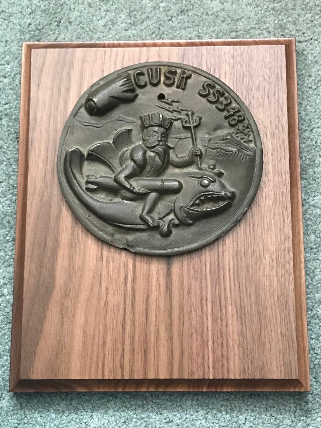 USS Cusk Submarine SS 348 Brass Plaque - Etsy