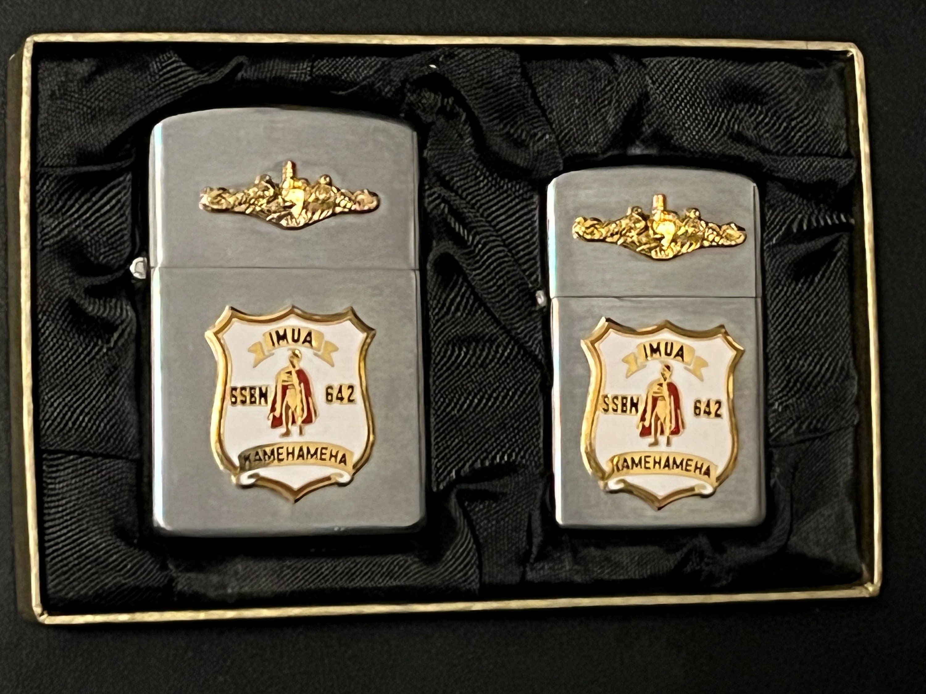 NOS - USS Kamehameha Submarine SSBN 642 Pair Alco Lighters (japan) C ...