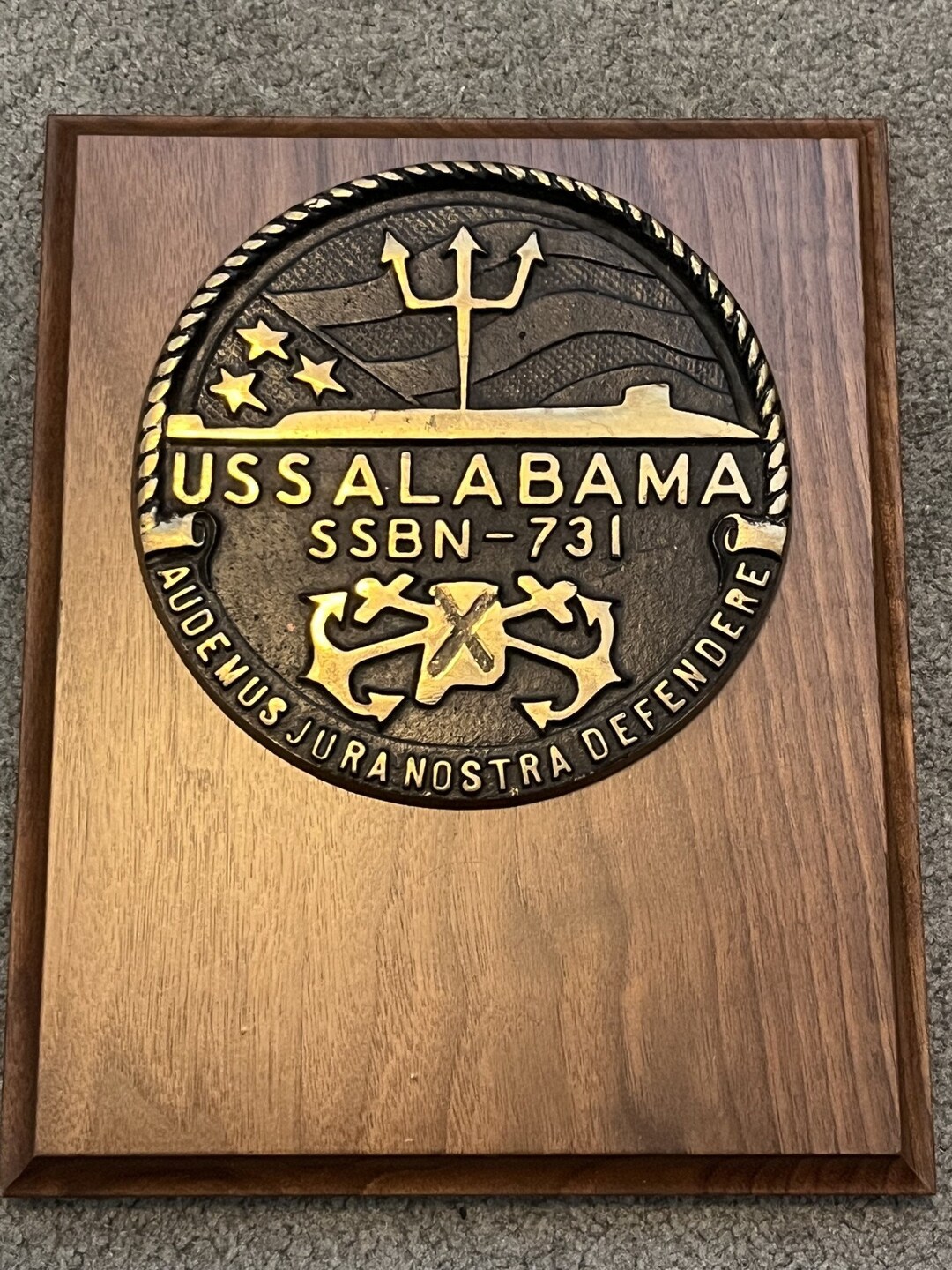 USS Alabama Submarine SSBN 731 Brass Plaque - Etsy