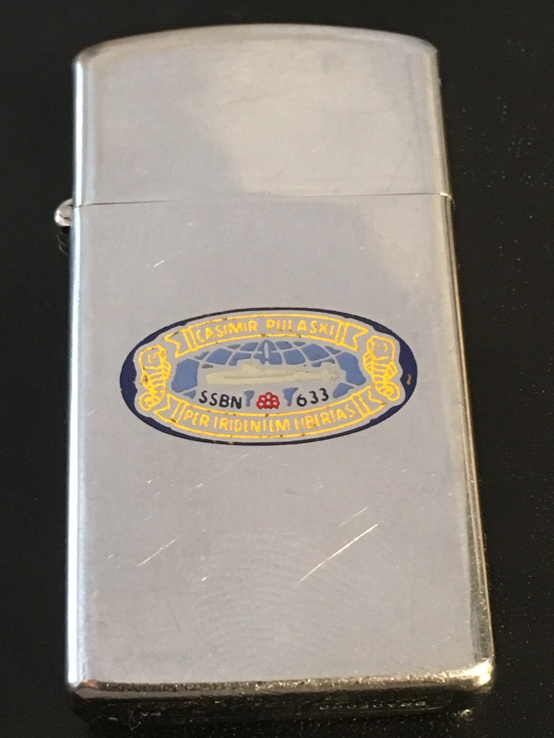 USS Casimir Pulaski Submarine SSBN 633 Zippo Slim Lighter -used 1974 - Etsy