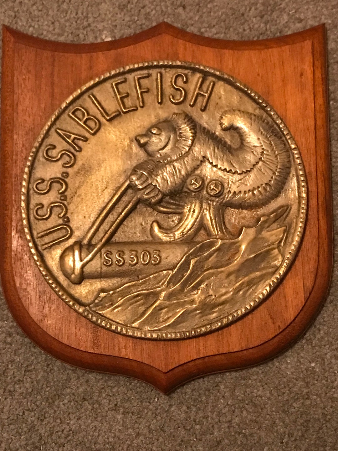USS Sablefish Submarine SS 303 Brass Plaque - Etsy