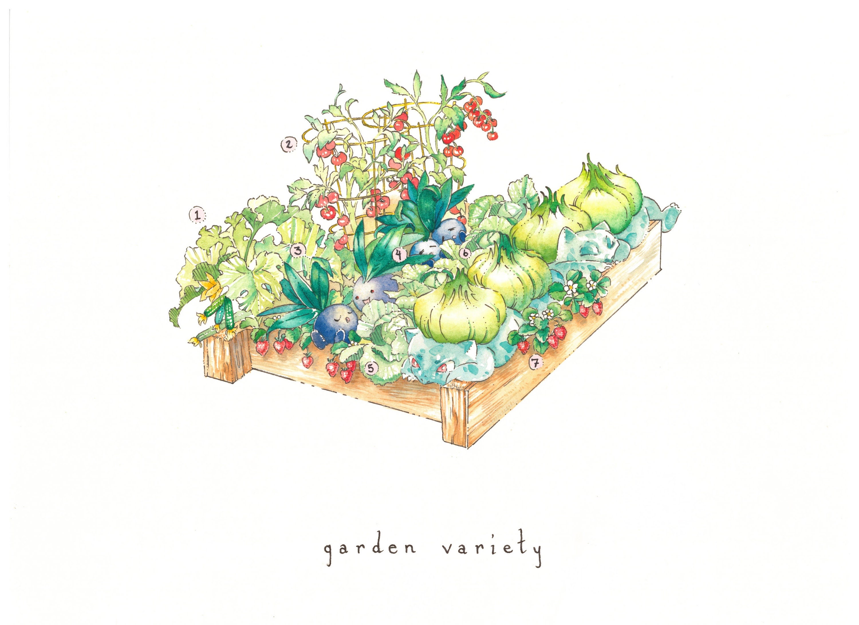 Garden Variety (pokémon and Square Foot Gardening), Pokémon Art Print ...