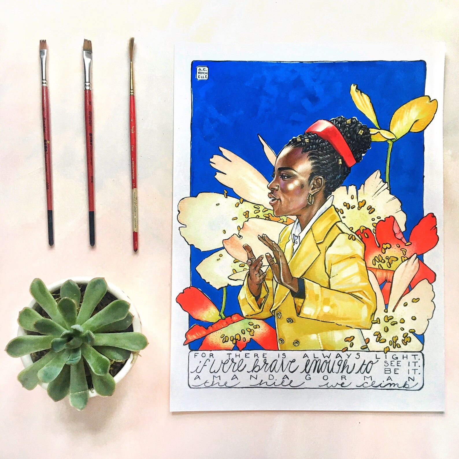 Amanda Gorman Print the Hill We Climb Poem Illustration - Etsy