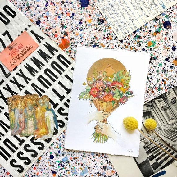 Bouquet for St. Lucy Flower Art Print Bouquet Illustration | Etsy