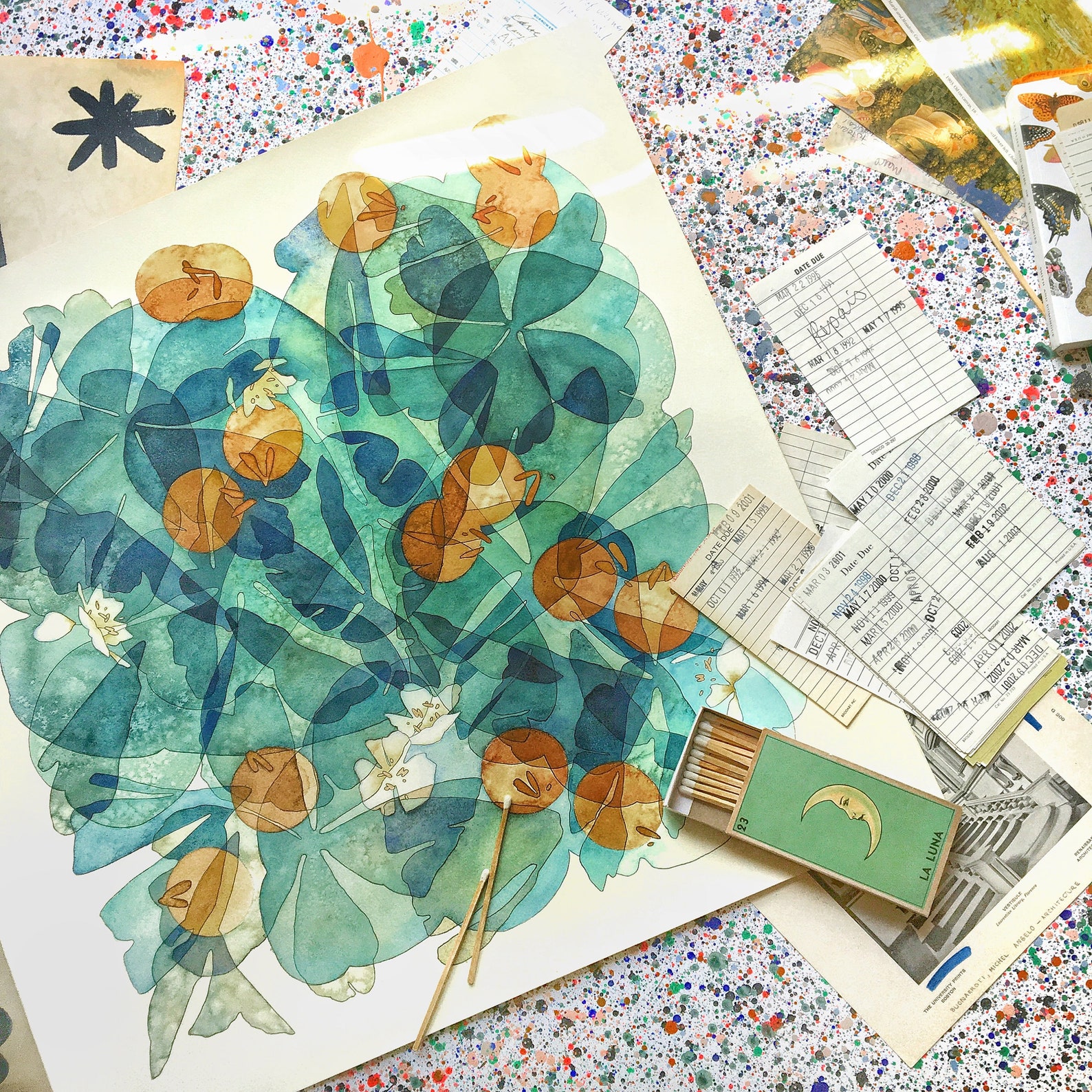 Mayapples and Synchronous Fireflies, Native Species Print, Nighttime ...