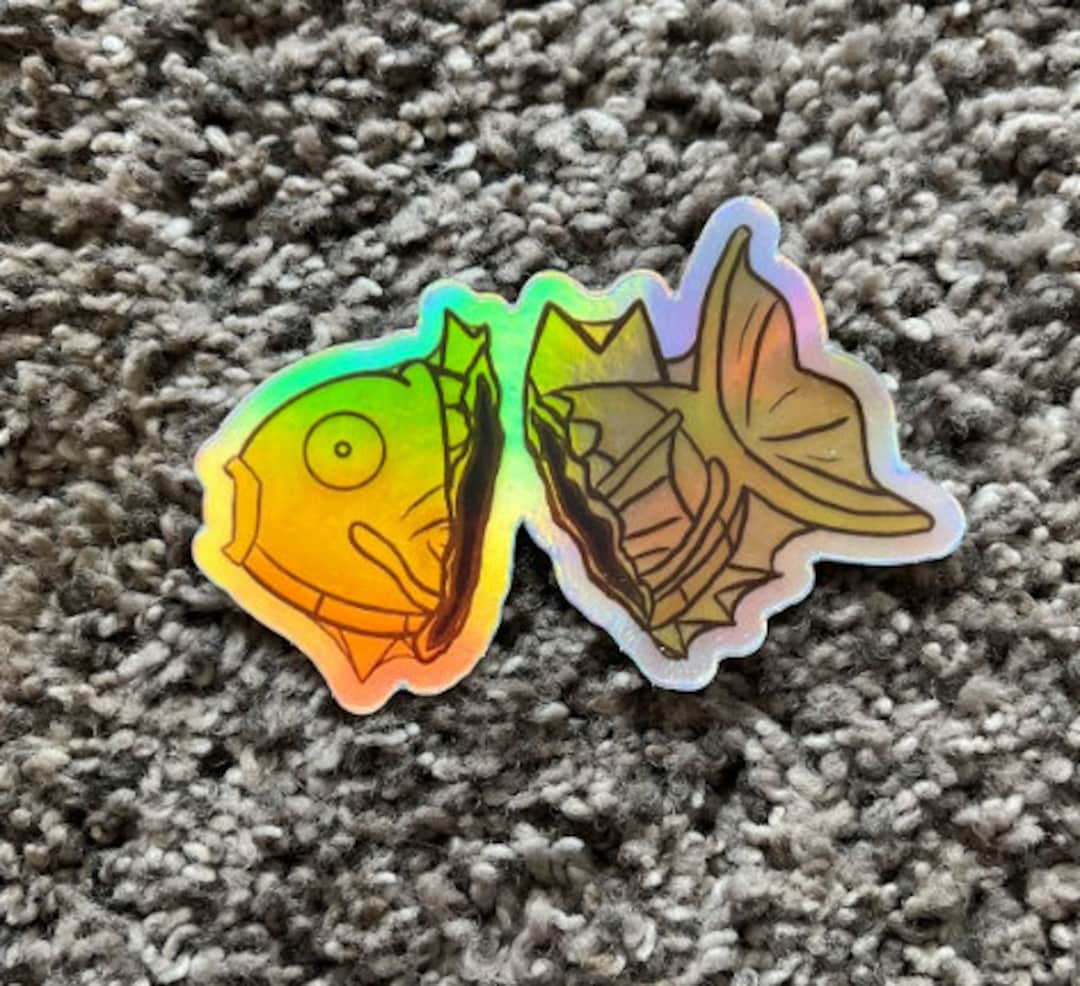 Magikarp Taiyaki Sticker pokemon Inspired Holographic Sticker, 1.5x3 - Etsy