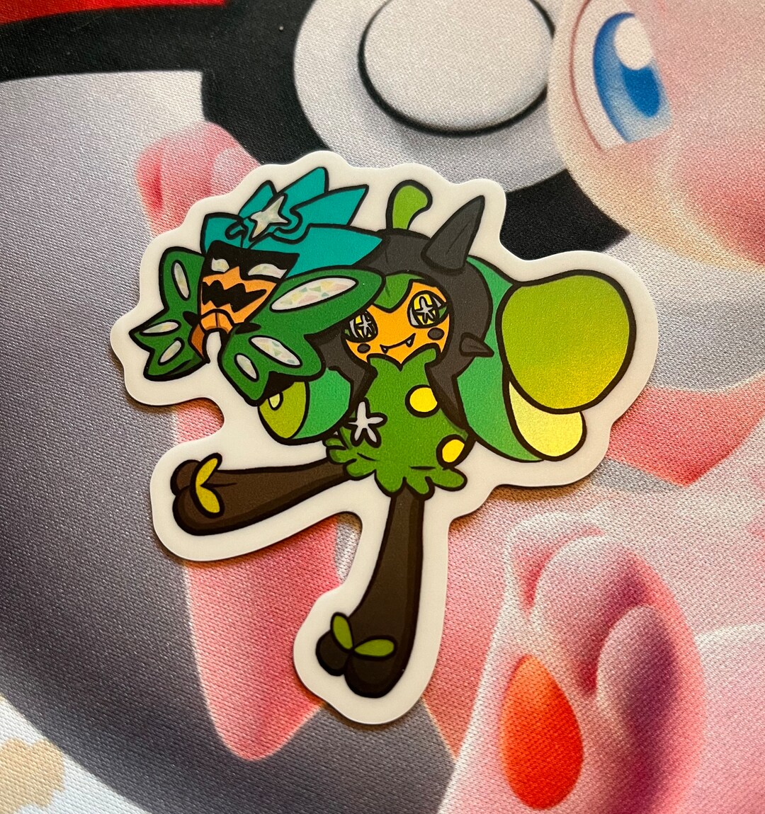 Ogerpon Sticker pokemon Inspired Vaporwave Effect Sticker, 3x3 - Etsy