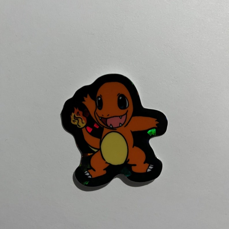 Mini Charmander Sticker pokemon Inspired Holographic Sticker, 1.5x1 - Etsy