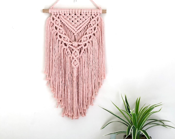 Macrame Wall Hanging Pink, Pink Wall Hanging, Blush Pink, Boho Decor ...