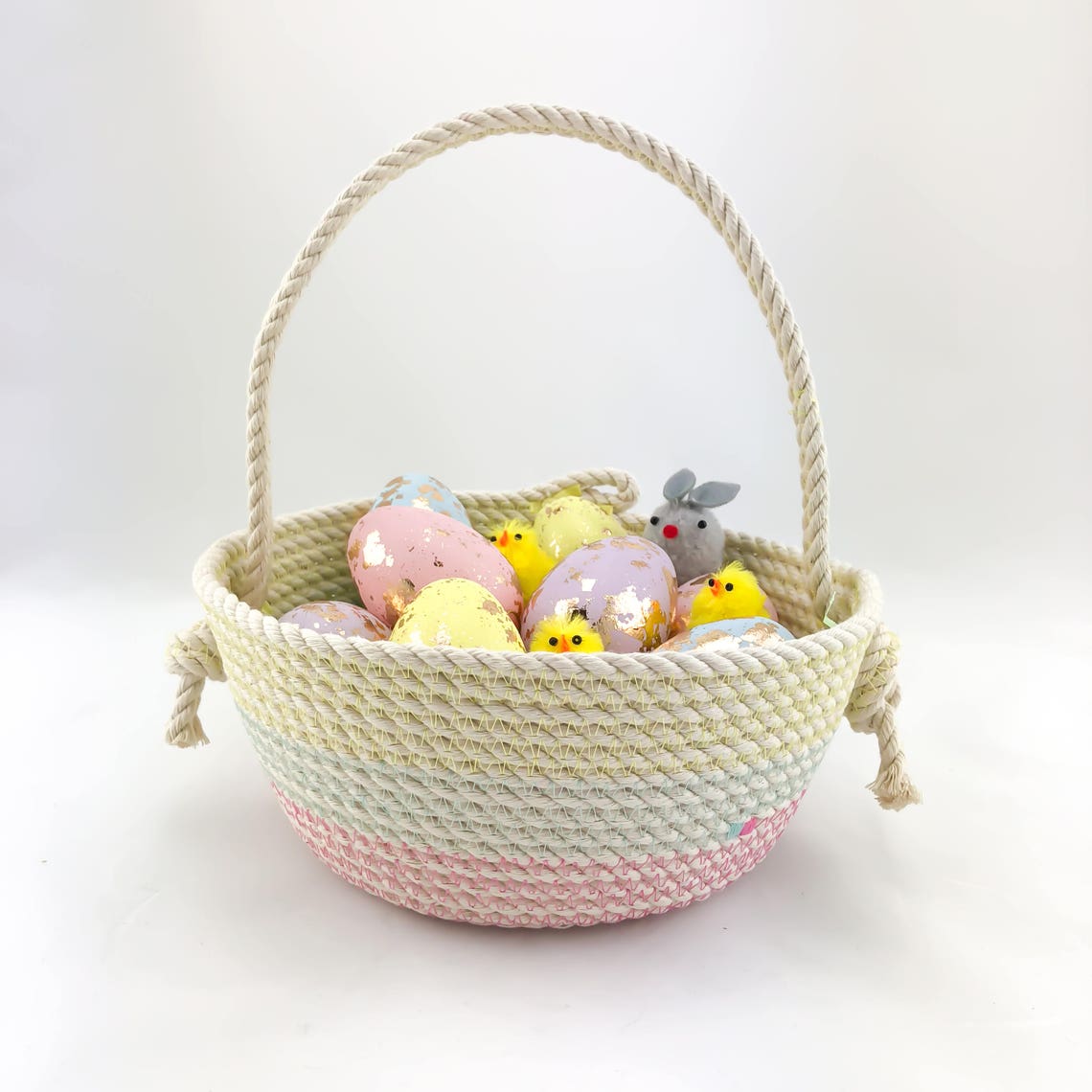 Easter Basket Rope Basket Basket With Handle Storage - Etsy