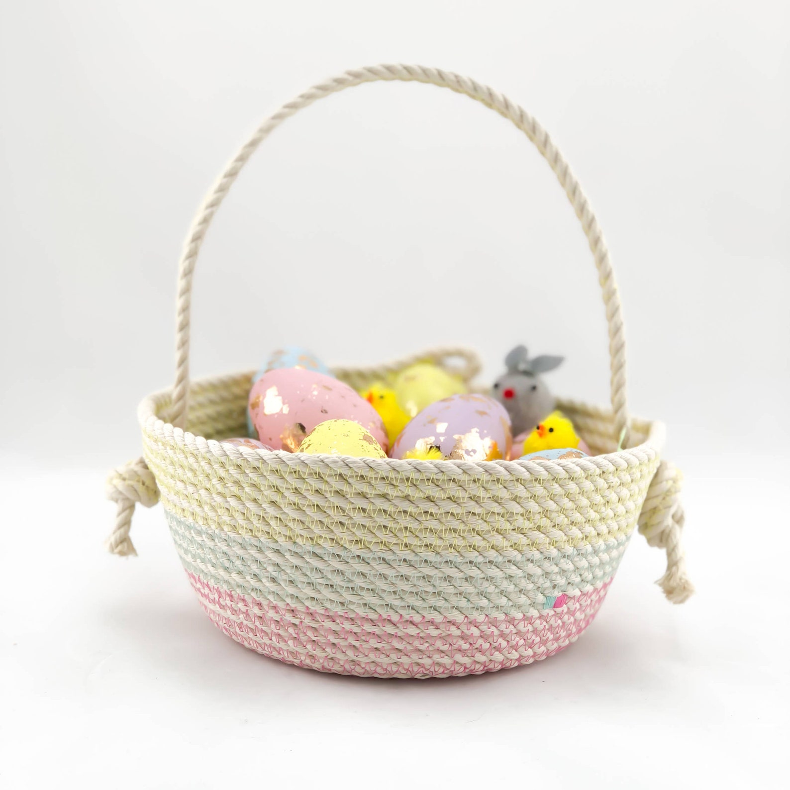 Easter Basket Rope Basket Basket With Handle Storage | Etsy