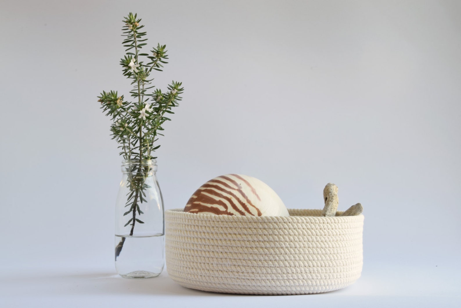 Rope Basket Natural White Storage Basket Large Rope Bowl - Etsy