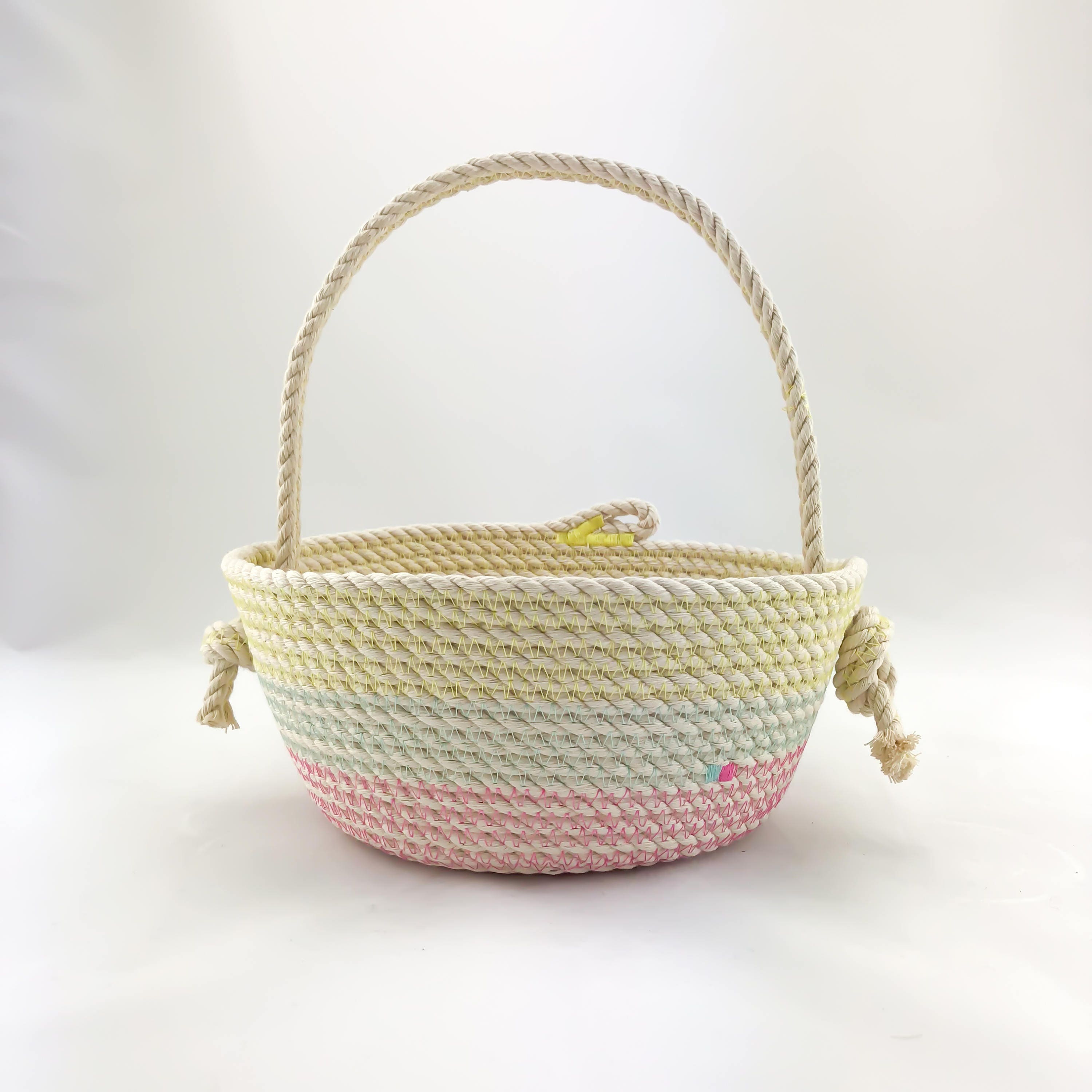 Easter Basket Rope Basket Basket With Handle Storage - Etsy