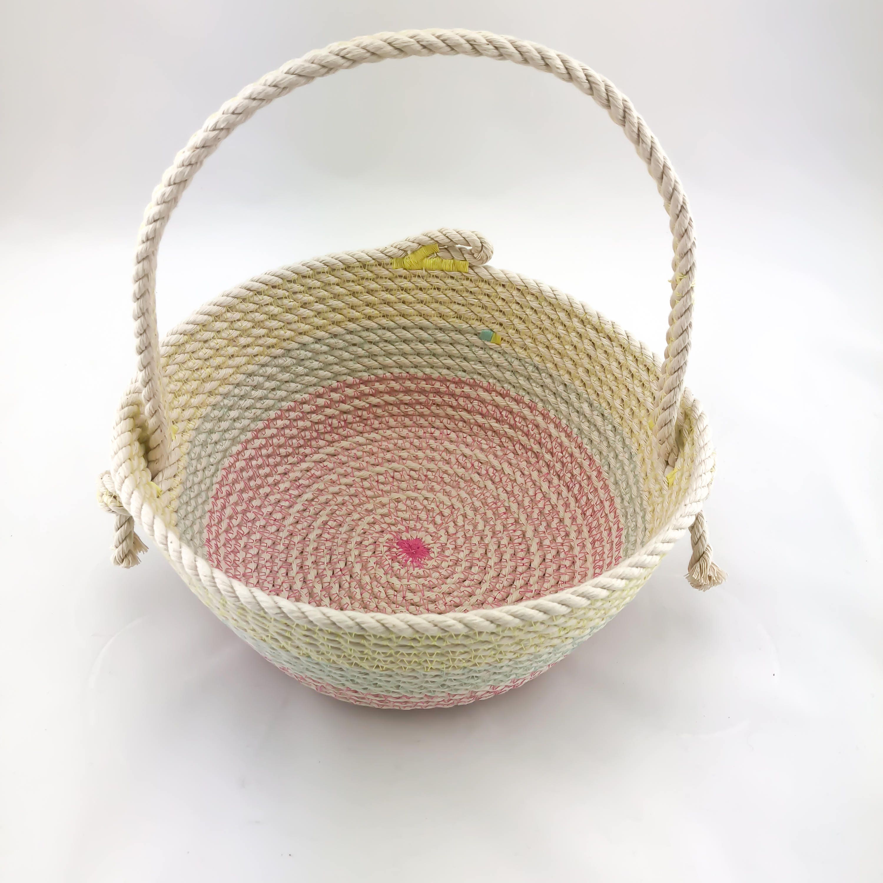 Easter Basket Rope basket Basket with handle storage | Etsy