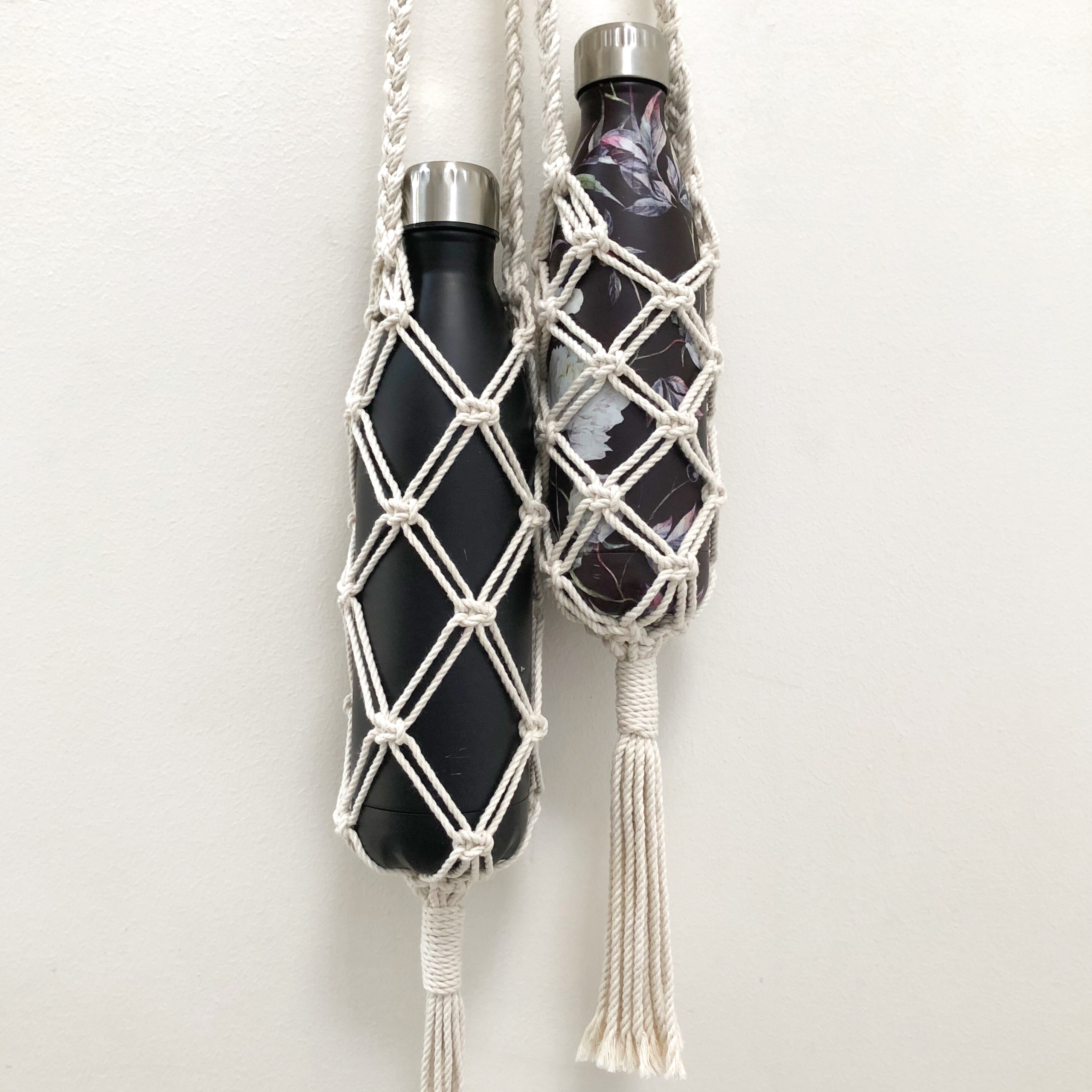 Macrame water bottle holder macrame bottle carrier bottle | Etsy