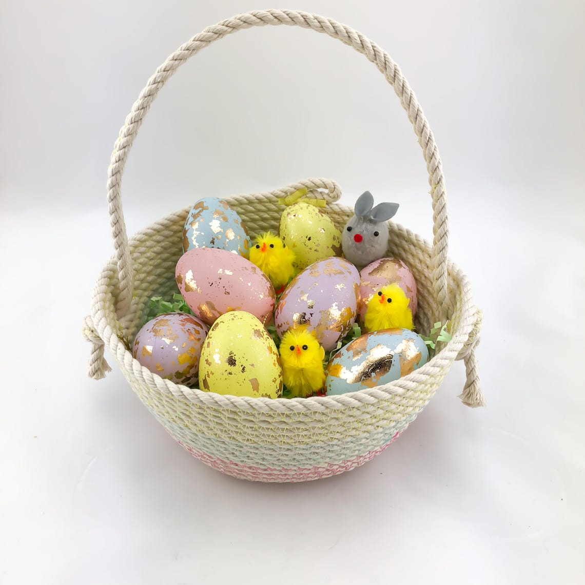 Easter Basket Rope Basket Basket With Handle Storage | Etsy