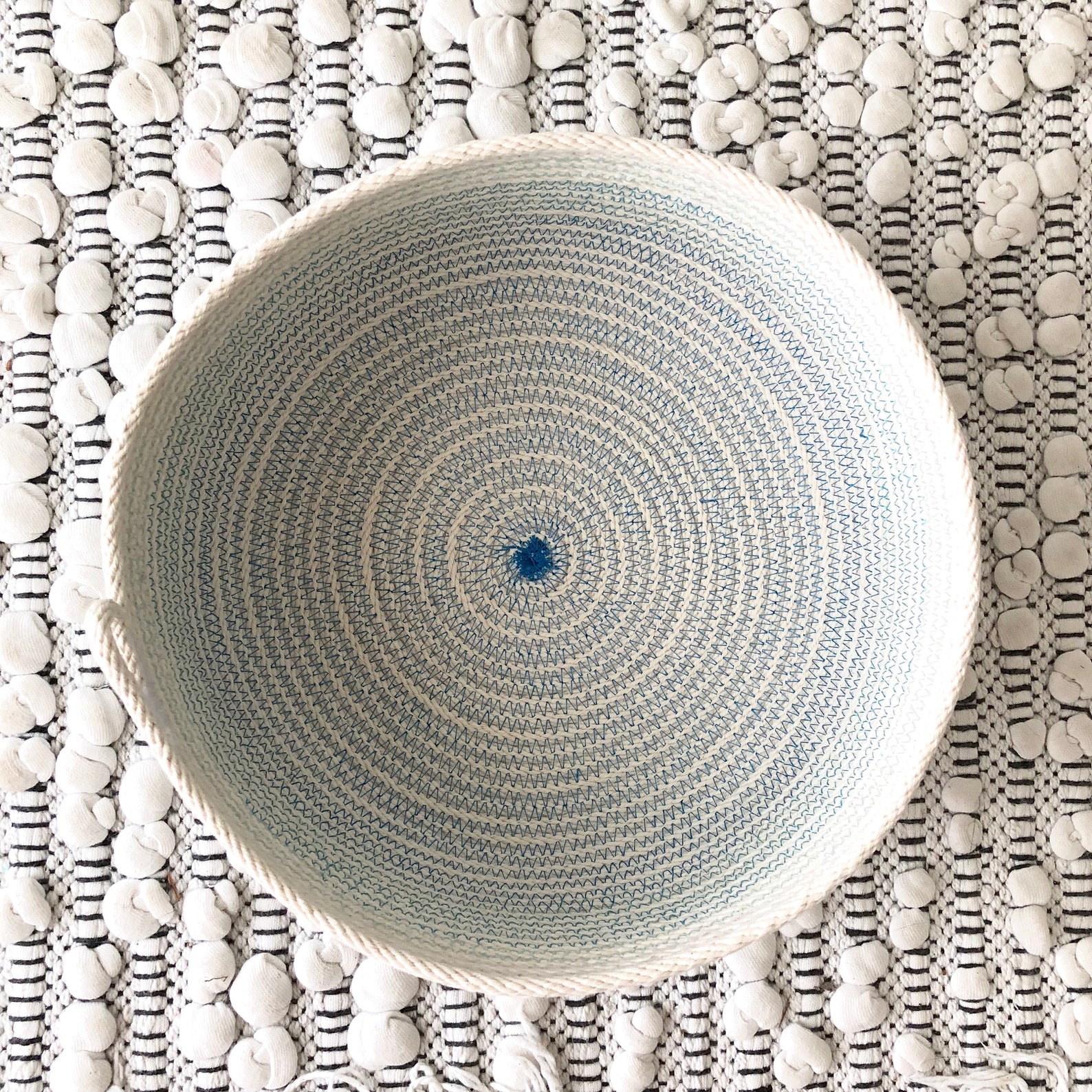 Rope Basket Ombre Blue Storage Basket Rope Bowl Cotton - Etsy