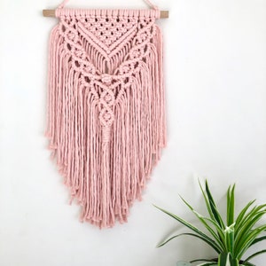 Macrame wall hanging pink pink wall hanging blush pink boho | Etsy