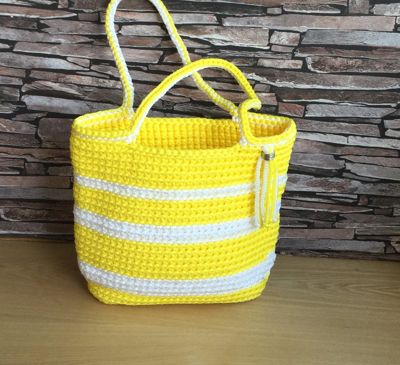 Crochet Summer Beach Bag Fashionable Color Summer Bag Rope - Etsy