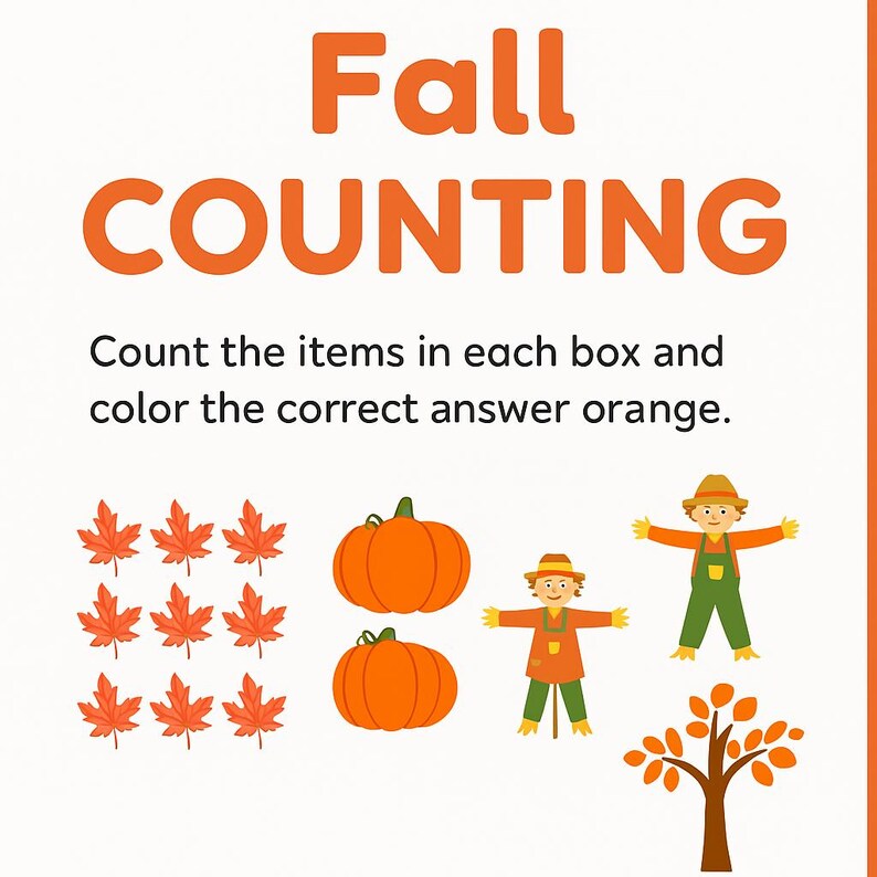 Fall Preschool Activity Pack – Printable Kids Learning Worksheets (PDF ...