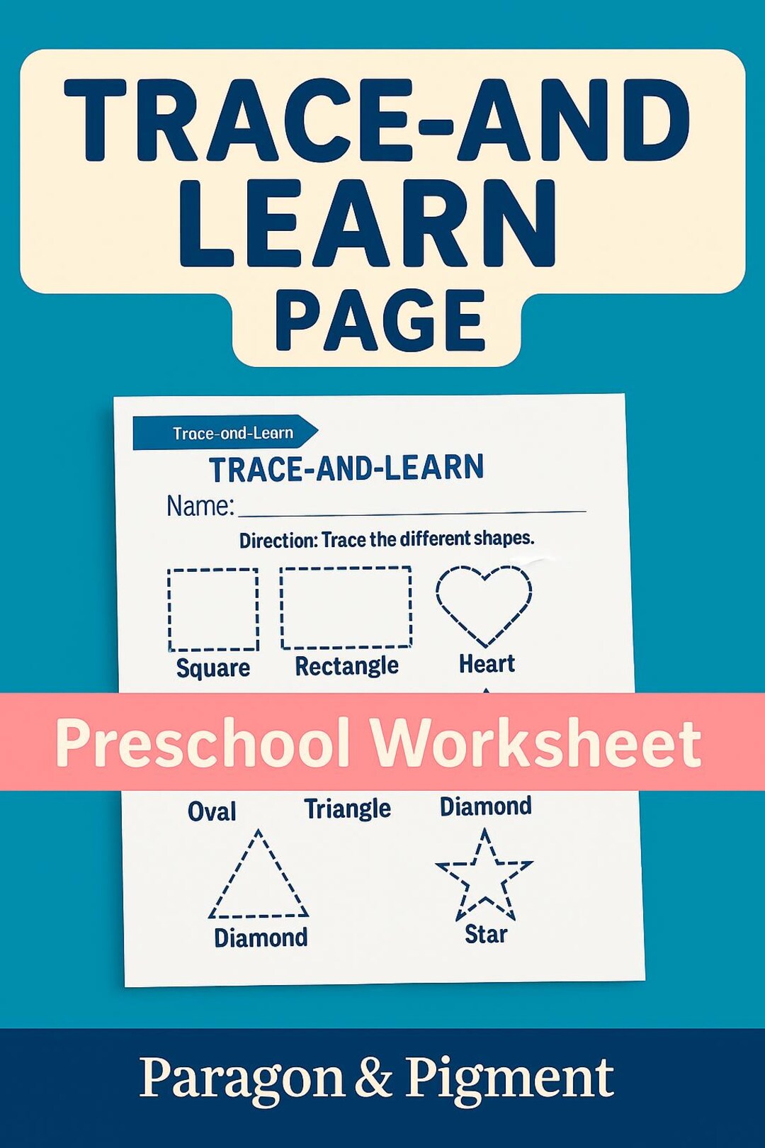 Trace-and-learn Shapes Worksheet | Preschool Shape Tracing Printable ...