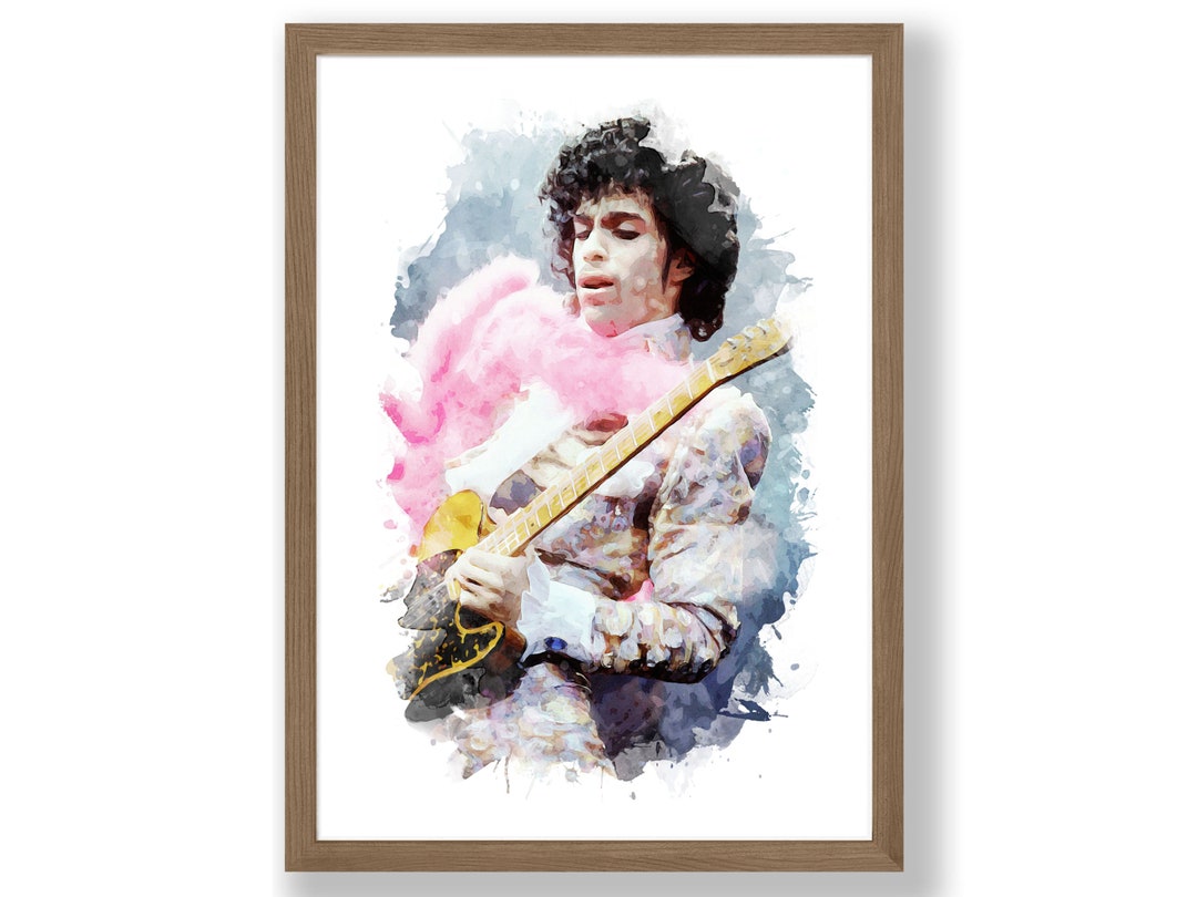 Famous Musicians, Prince, Watercolour Art Print, Digital Download ...