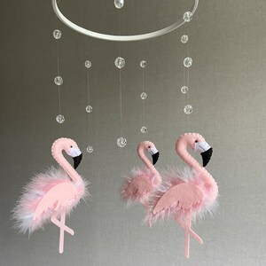 Flamingo Mobile Baby Mobile Girl Pink Flamingo Nursery Decor Tropical ...