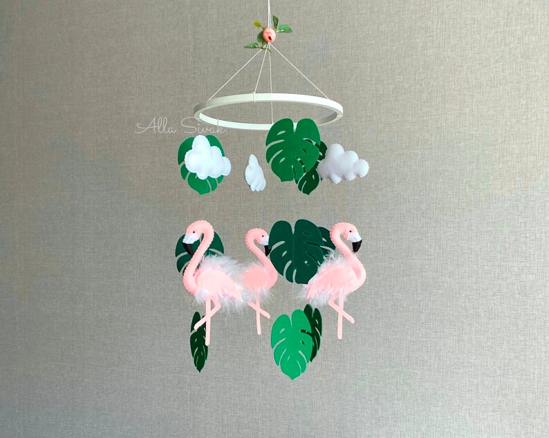 Tropical Flamingo Nursery Crib Mobile Flamingo Baby Mobile - Etsy