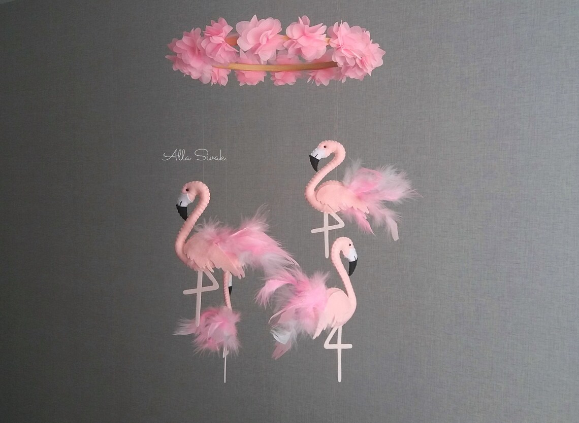 Flamingo Baby Mobile Tropical Baby Mobile Baby Girl Mobile | Etsy