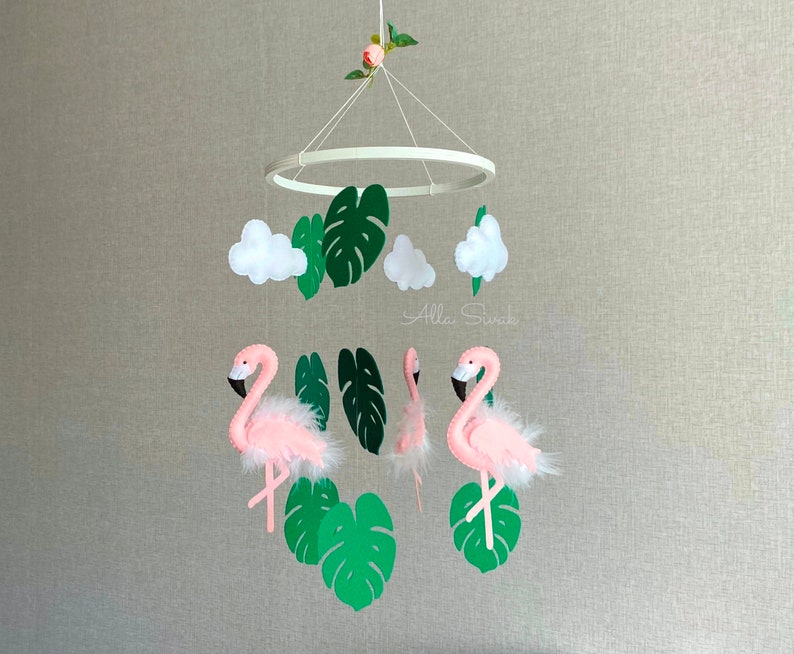 Tropical Flamingo Nursery Crib Mobile Flamingo Baby Mobile - Etsy