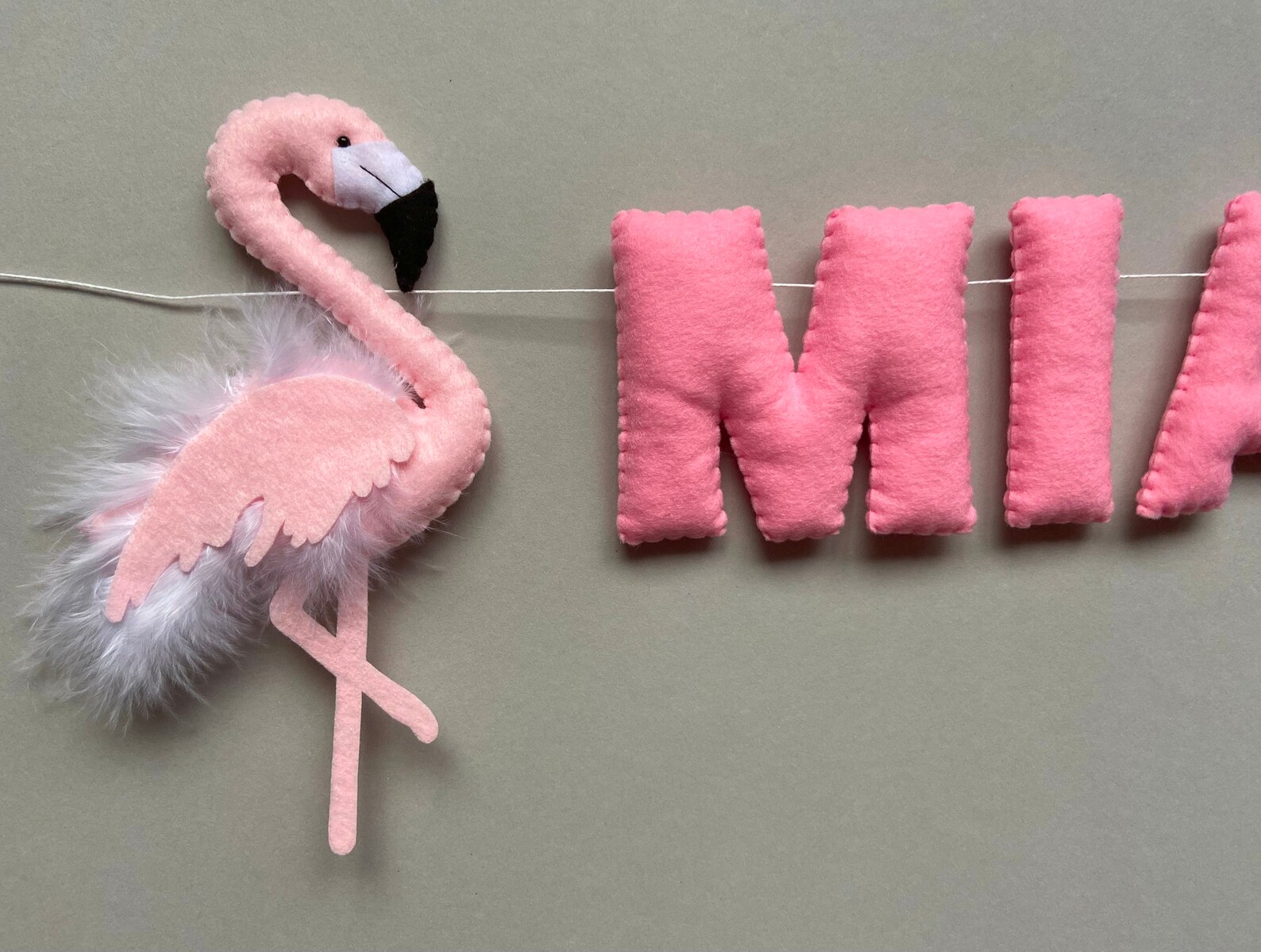 Flamingo Name Banner Felt Name Bunting Flamingo Nursery - Etsy