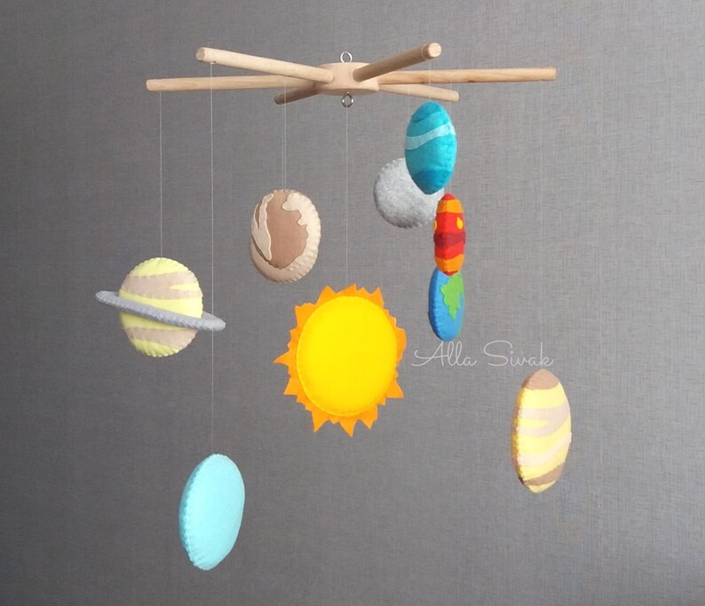 Solar system mobile Space mobile Planet mobile Outer space | Etsy