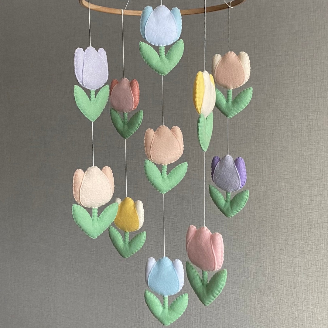 Baby Mobile Tulip, Tulip Nursery, Flowers Baby Mobile, Baby Girl Mobile ...