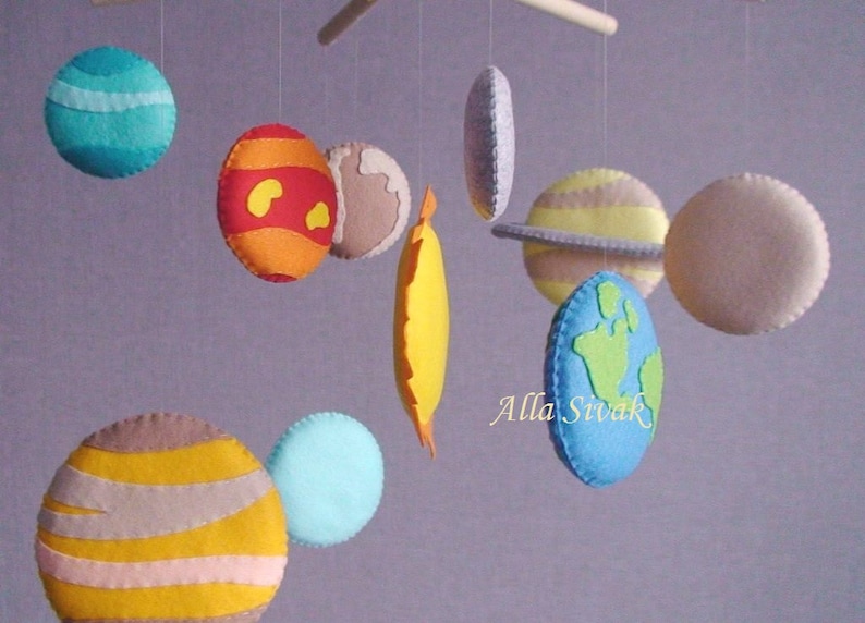 Solar system mobile Space mobile Planet mobile Outer space | Etsy