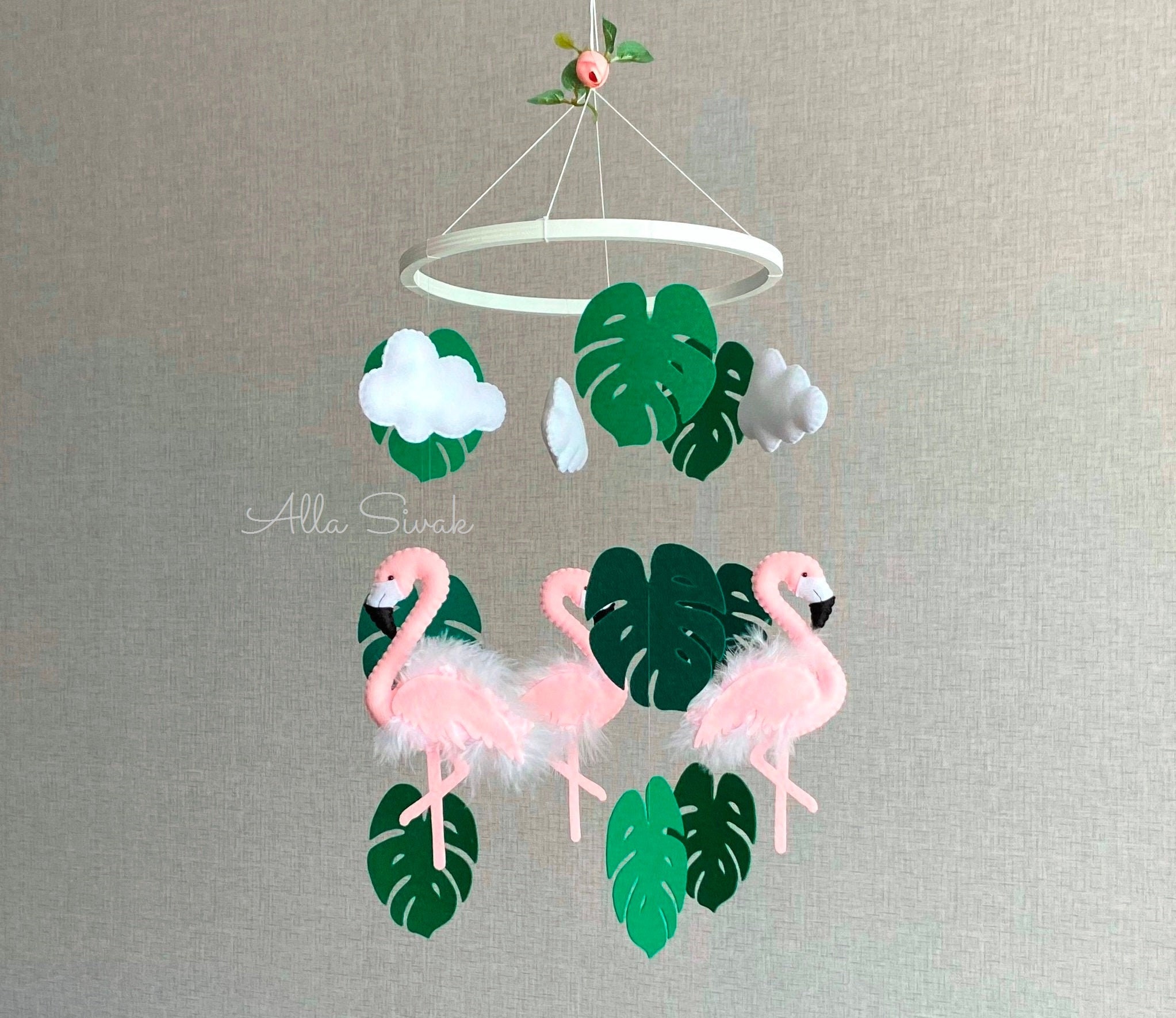 Tropical Flamingo Nursery Crib Mobile Flamingo Baby Mobile - Etsy