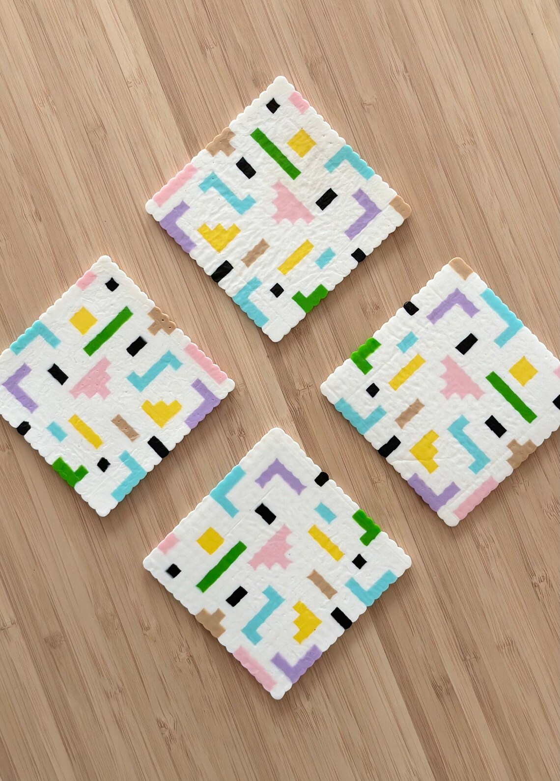 Colorful Perler Bead Coasters - Etsy