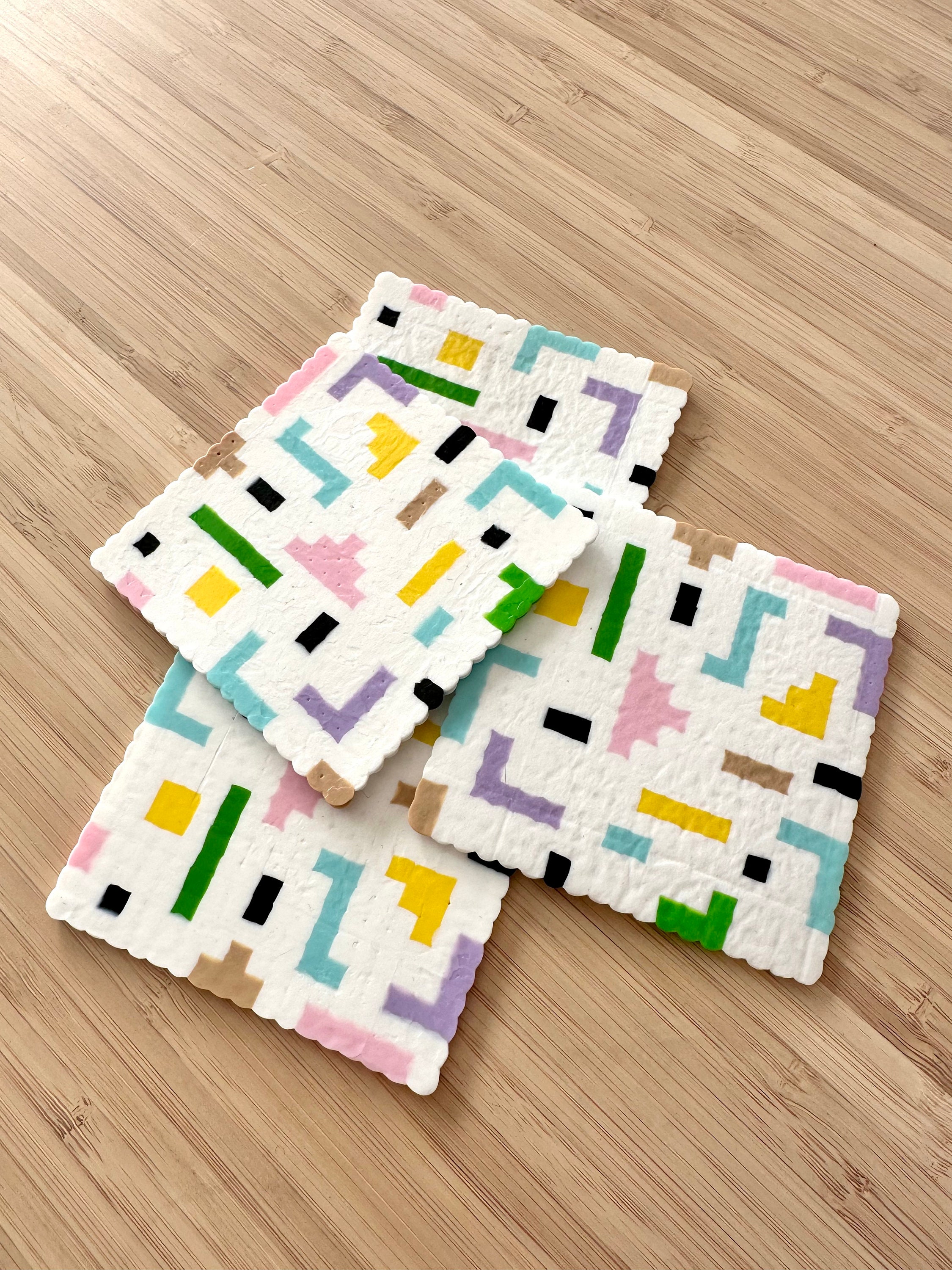 Colorful Perler Bead Coasters - Etsy