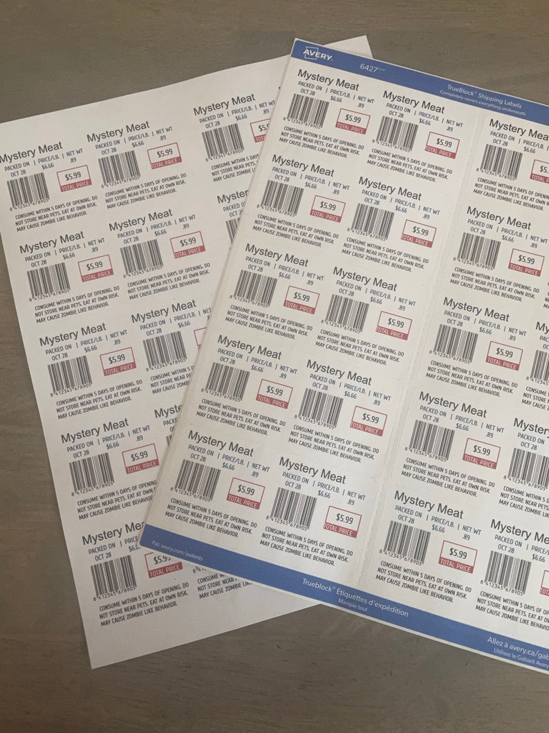 Halloween Haunted Food Labels for Party, Fun and Pranks, Mystery Meat ...