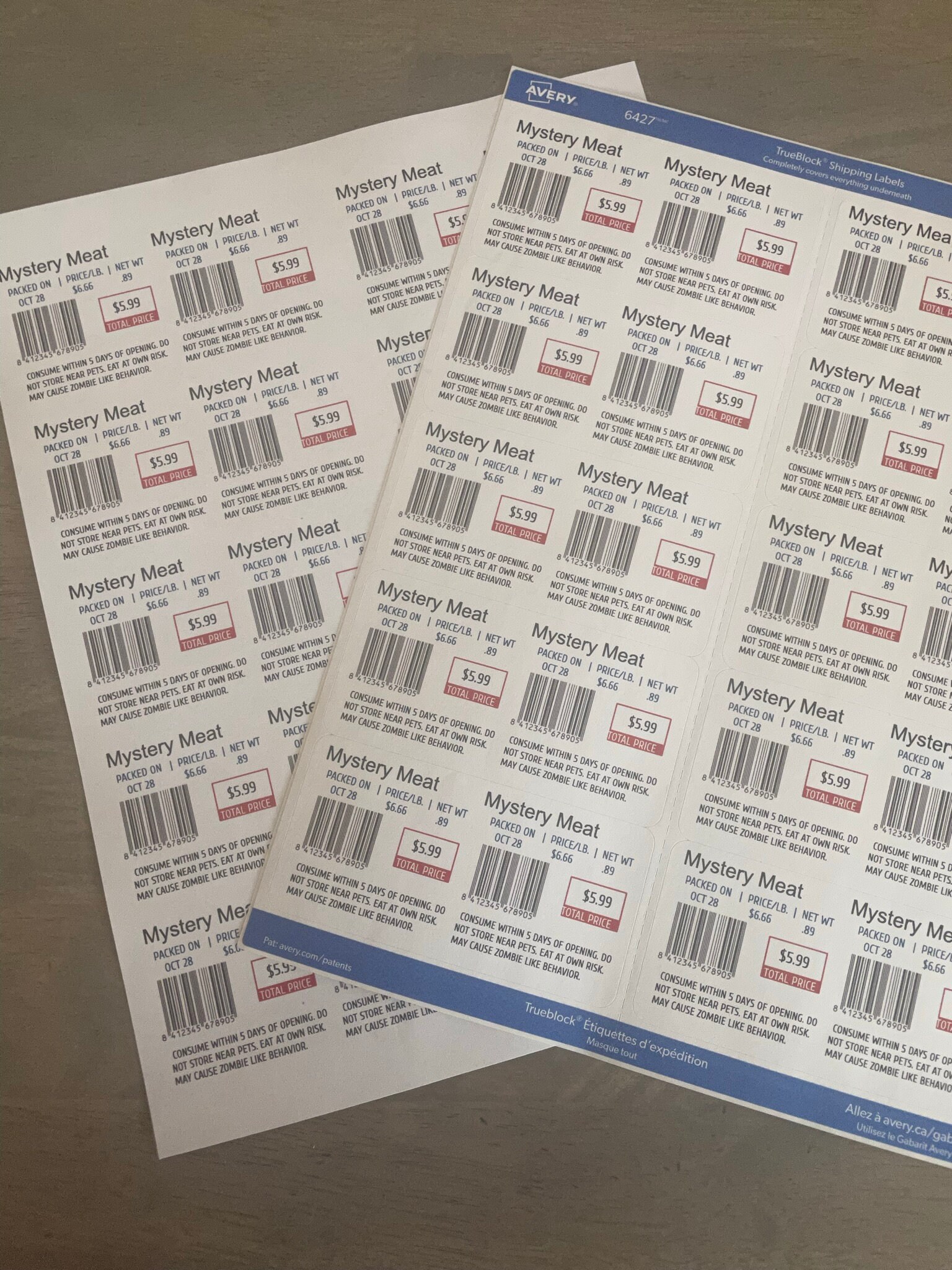 Halloween Haunted Food Labels for Party, Fun and Pranks, Mystery Meat ...