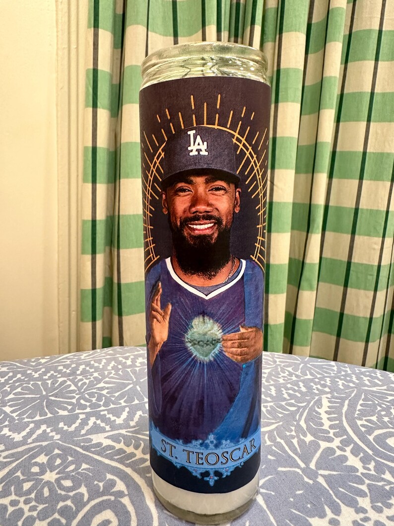Teoscar Hernández Dodgers Glass Prayer Candle - Etsy