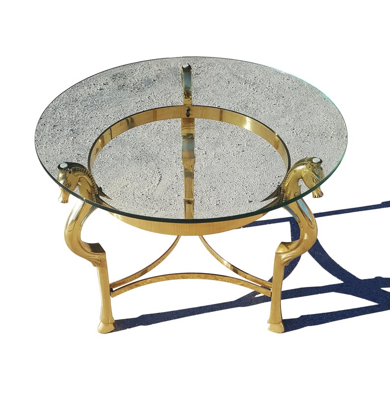 Hollywood Regency Brass Horse Side Table in the Manner of - Etsy