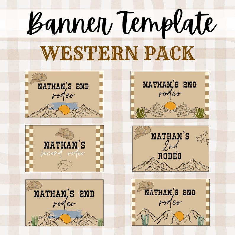Western Banner Template - Etsy