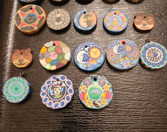 Assorted Fimo Pendants, Lots of 10, Glow in the Dark, YOU PICK - Etsy