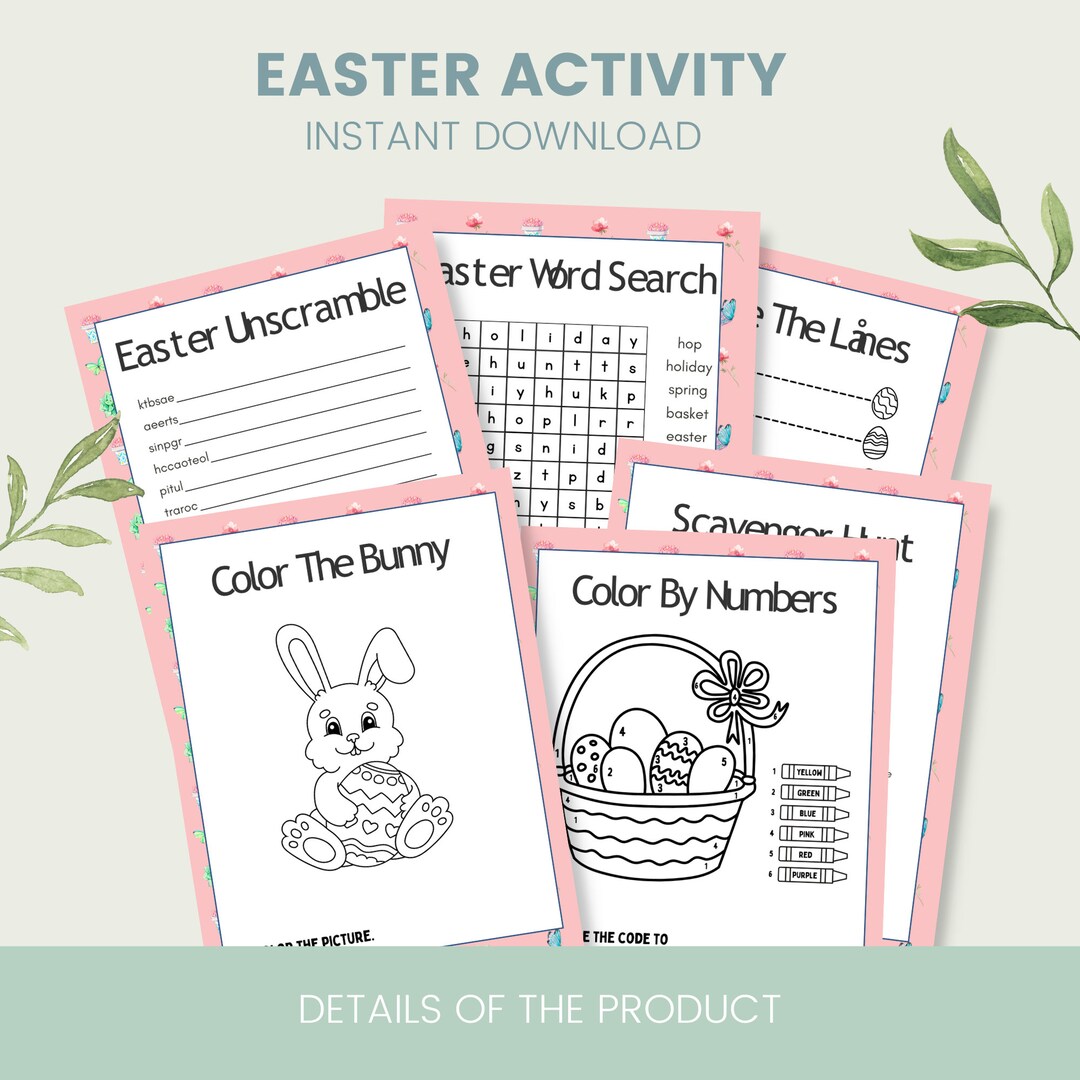 12 EASTER PINK Mazes Dot to Dot ,coloring Page, Ect for Kids - Etsy