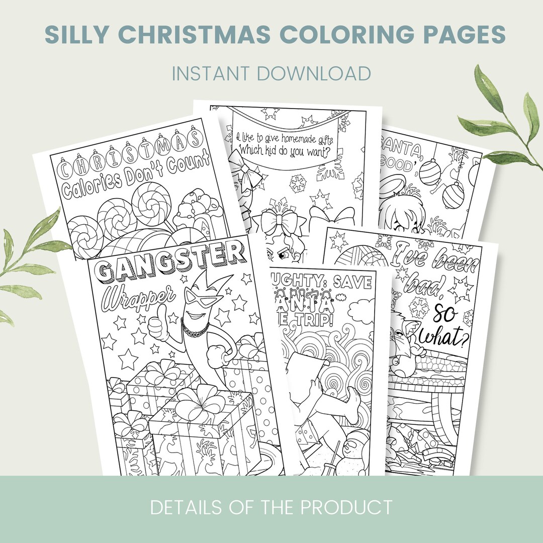 Printable Silly Christmas Coloring Book. Digital Download for Teen or ...