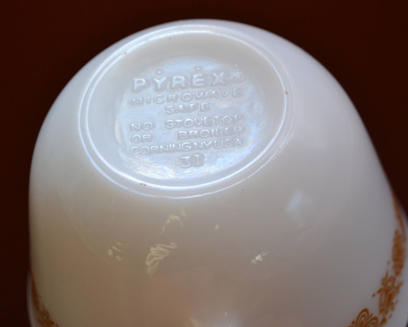 Pyrex Butterfly Gold FLAT CUP Golden Butterflies 5 Petal Flowers Retro ...