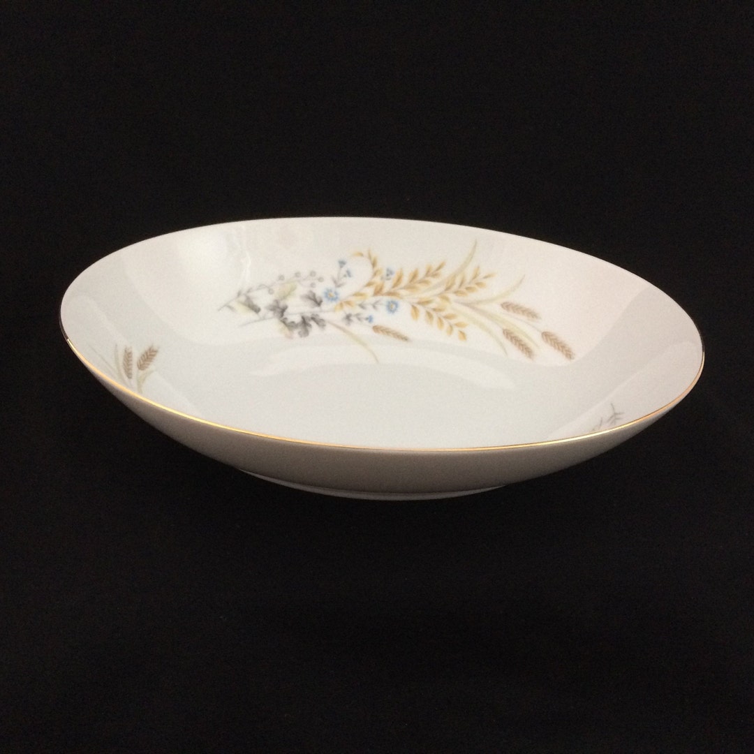 10 Inch OVAL VEGETABLE Fine China of Japan Autumn Wheat Gold Trim ...