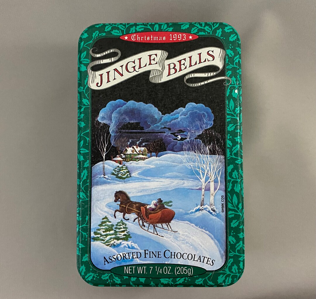 Vintage TIN Hallmark Crown Jingle Bells 1993 Chocolates Collectible ...