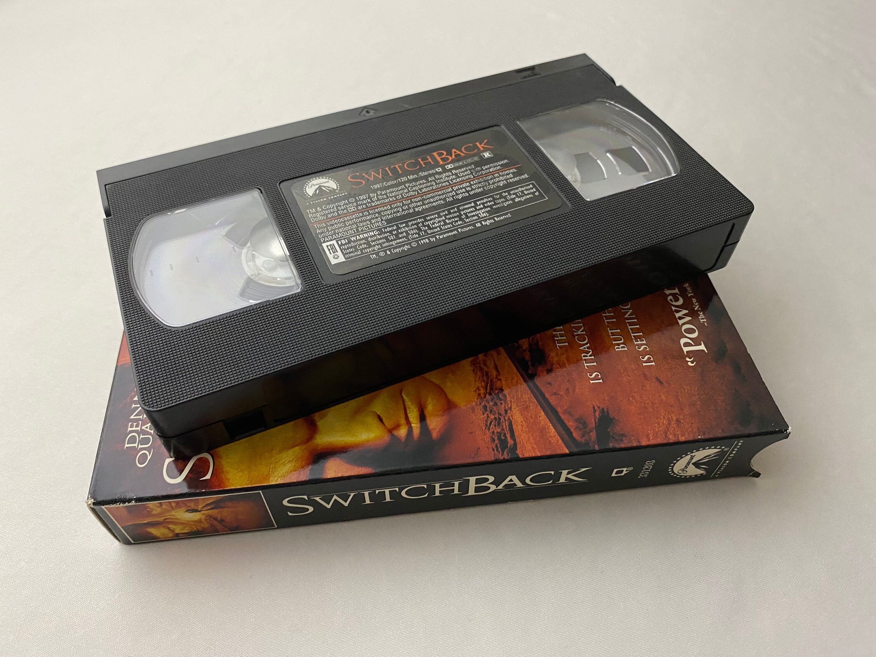 Switchback, 1998, Dennis Quaid, Danny Glover, Jared Leto Suspense Thriller Action VHS Tape VCR ...